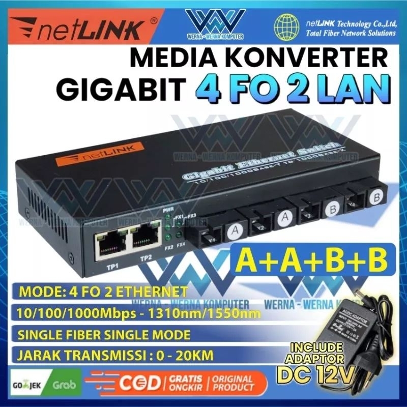 Jual Media Converter Gigabit 2 FO 4 FO 8 FO 2 LAN 4 LAN 10/100/1000Mbps Fiber Optic Switch ...