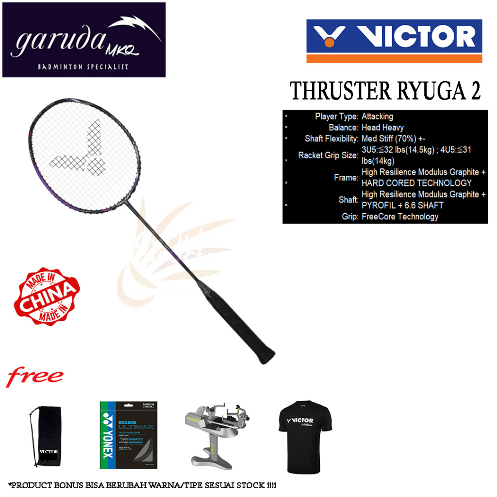 Jual RAKET BADMINTON VICTOR THRUSTER RYUGA II / RAKET VICTOR TK RYUGA ...