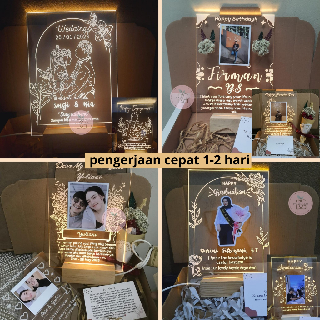 Jual Akrilik Custom Kado Wisuda Ulang Tahun Pacar Aniv / GURU / kado ...