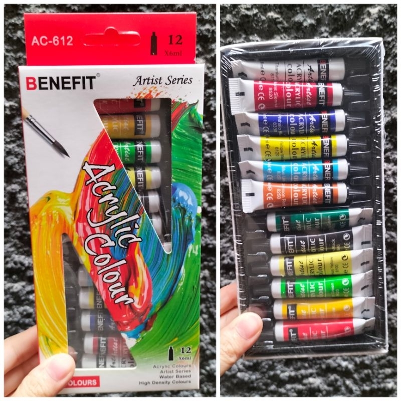 Jual [SET] Cat AKRILIK 12warna BENEFIT/ MONTANA/ 6ml | Shopee Indonesia