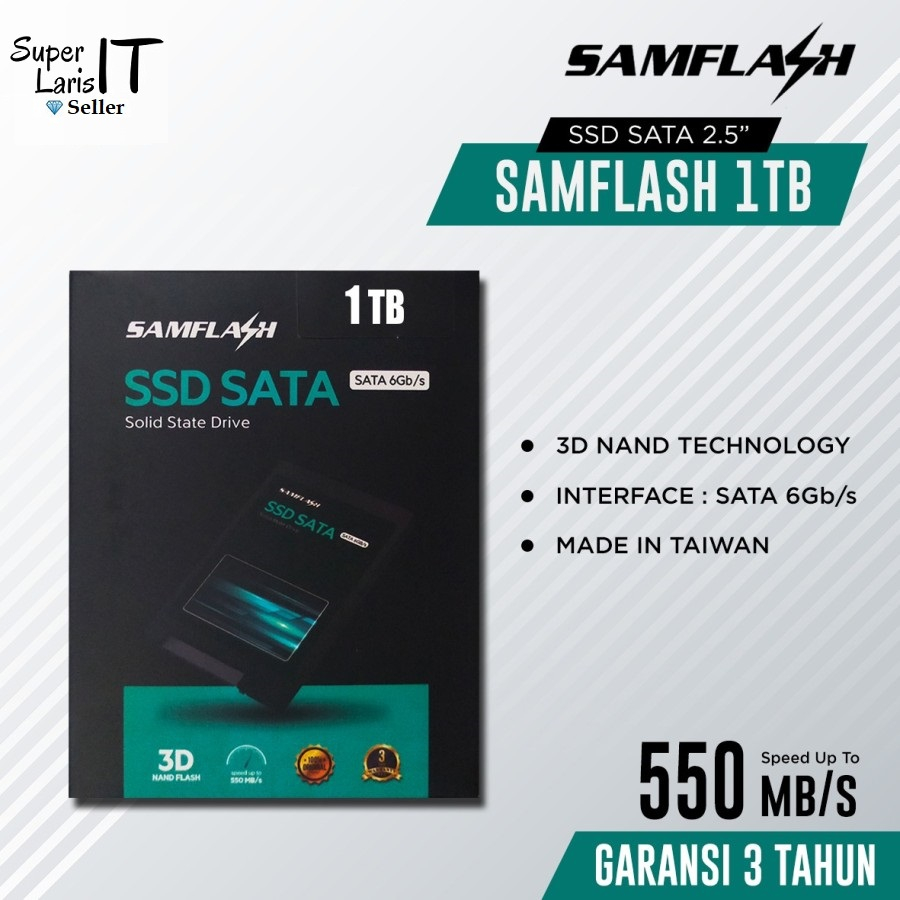 Jual Samflash SSD 1TB 1 TB 2.5" SATA III 3D NAND Garansi 3thn | Shopee Indonesia