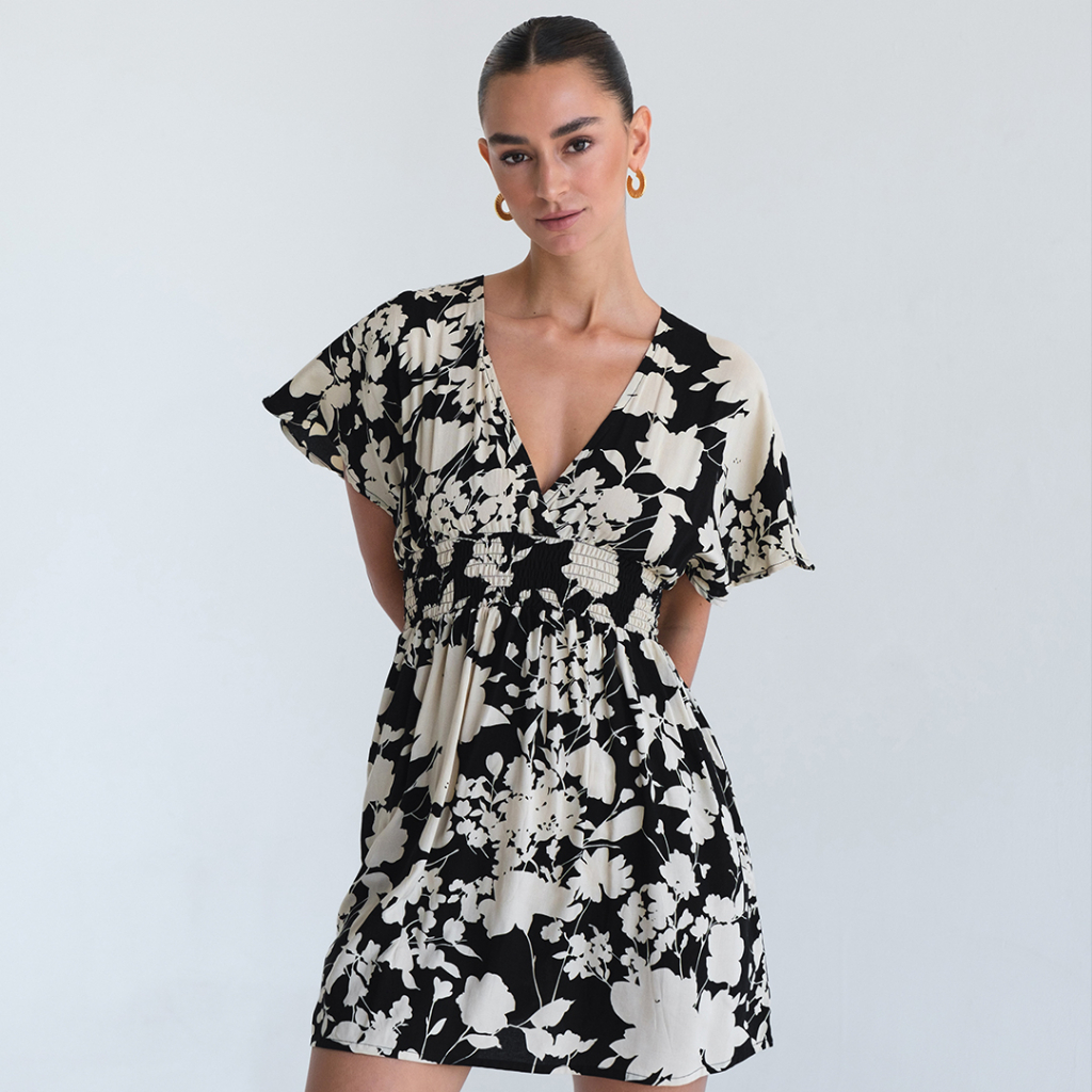 Jual Bamboo Blonde - Frea Mini Dress, Bungalo Black | Dress Wanita ...