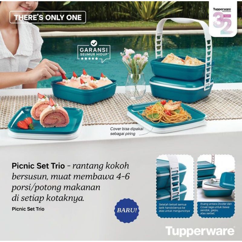 Jual Picnic set trio tupperware / rantang susun tupperware | Shopee ...