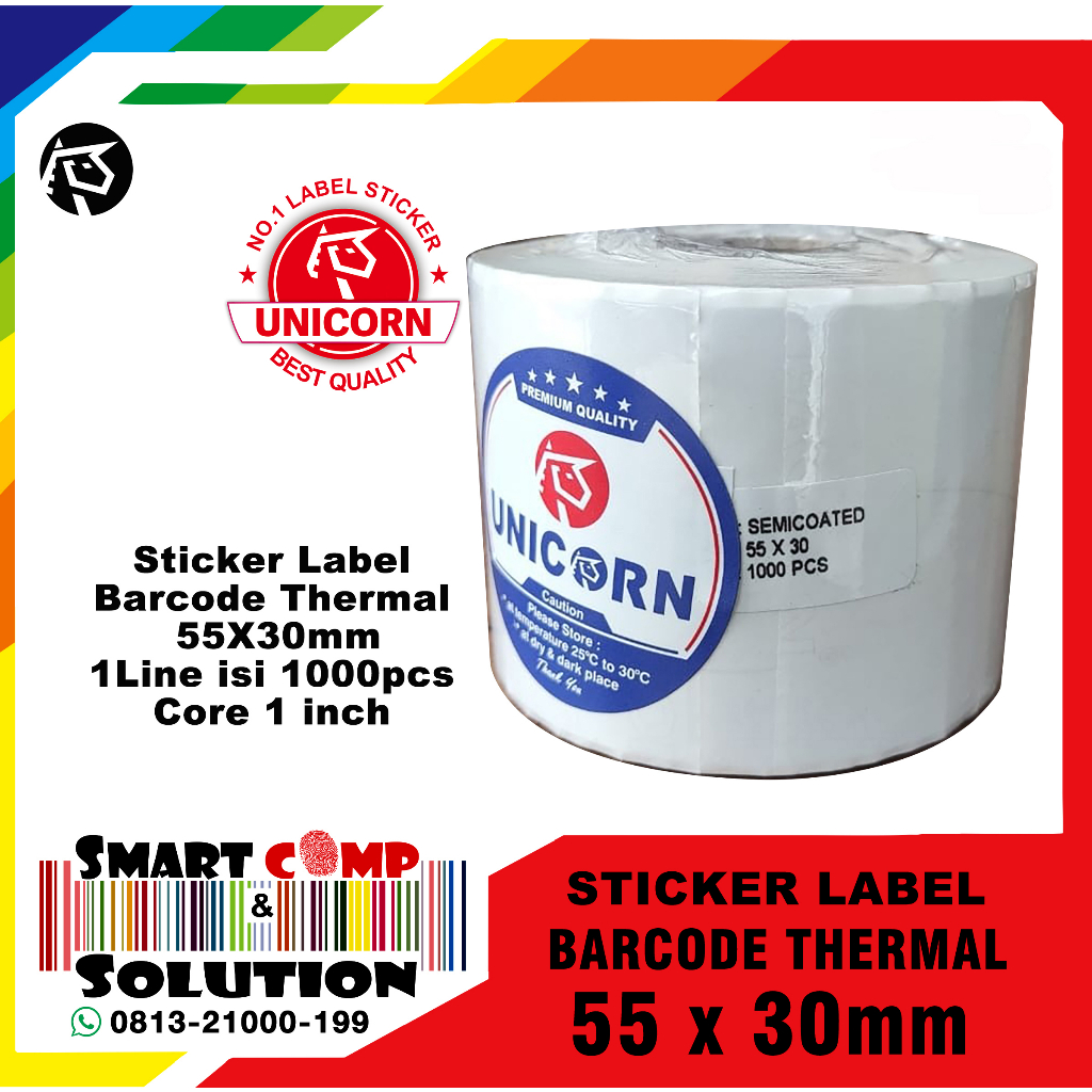 Jual Stiker Label Barcode Semicoated 55x30mm 1line Isi 1000pcs | Shopee ...
