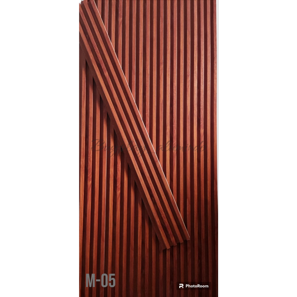 Jual WPC Wood Panel Partisi Kisi PVC Wallpanel Motif Kayu Uk 150cm x ...