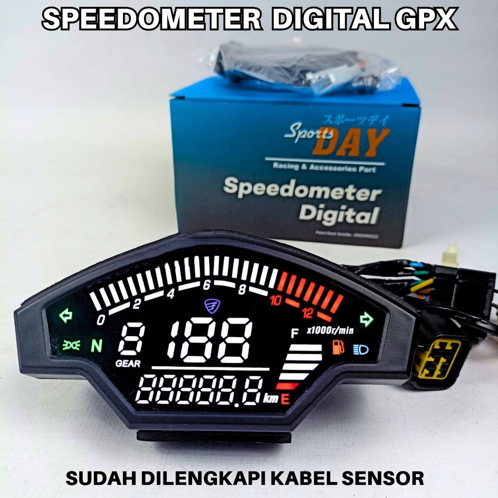 Jual SPEEDOMETER GPX DIGITAL UNIVERSAL IMPORT SPIDO GPX FULL DIGITAL SET KABEL SENSOR SPEDO ...