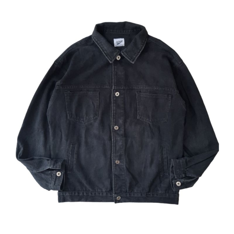 Jual PARTIMENTO TRUCKER JACKET DENIM BLACK WHOSE | Shopee Indonesia