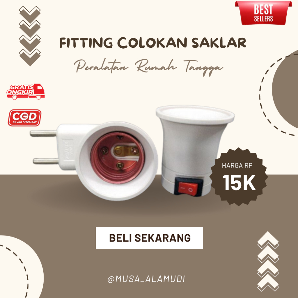 Jual Fitting Colok Saklar Lampu On/OOF Visalux VFK 2615 | Shopee Indonesia