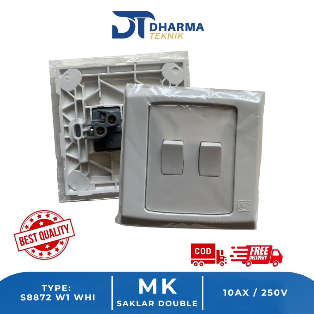 Jual Saklar Double MK 2 Gang 1 Arah Type S8872 W1 WHI | Shopee Indonesia