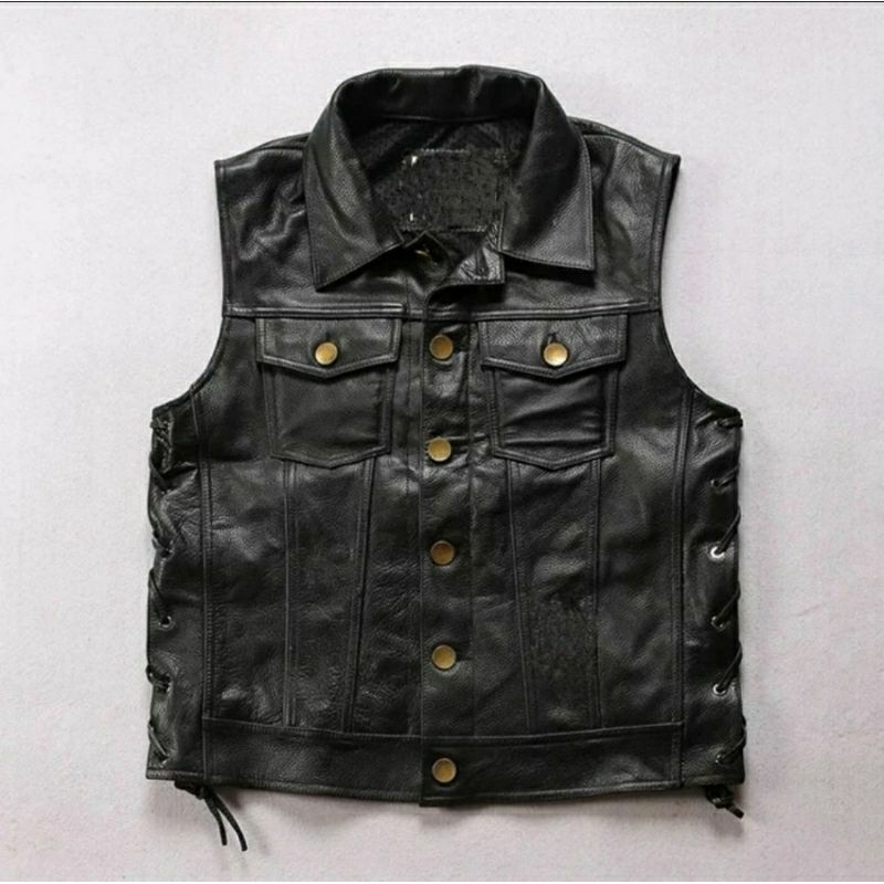 Jual Rompi Kulit Asli pria rompi kulit buat harian motor biker atau pun ...