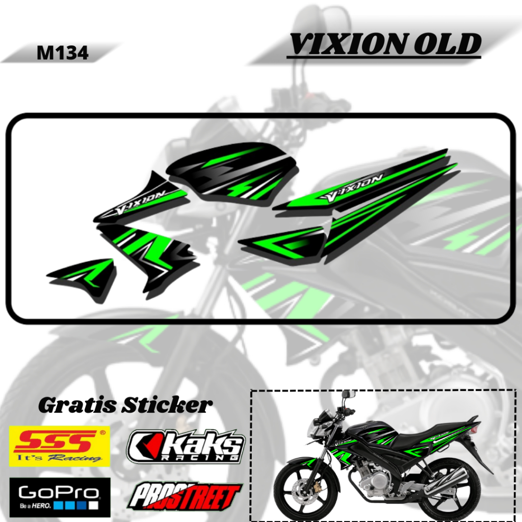 Jual Lis Striping Sticker Variasi Aksesoris List Stiker Motor Yamaha Vixion Facelift Old Lama ...