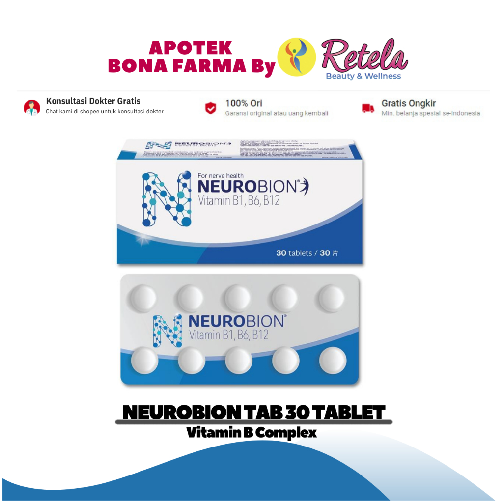 Jual NEUROBION TABLET 1 BOX 3 STRIP / VITAMIN B COMPLEX | Shopee Indonesia