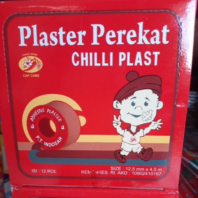 Jual Plaster perekat Chilli plast ukuran besar 12.5mmx4.5m isi 12 rol ...