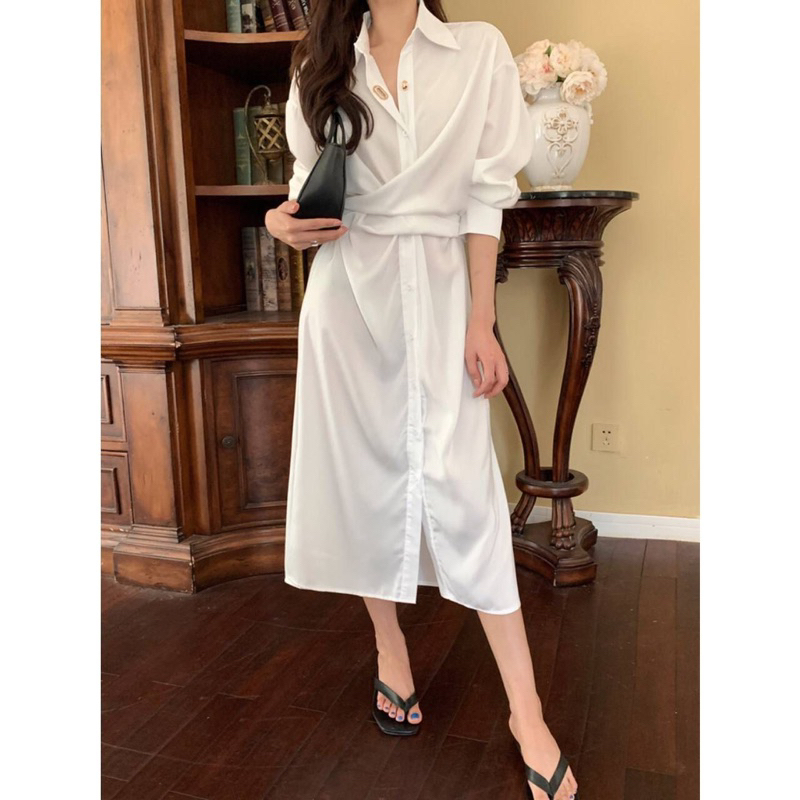 Jual Titus Dress Simple Basic Korean Chic Minimalis Polos Casual Formal ...