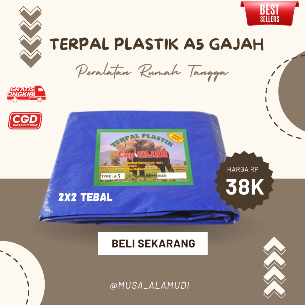 Jual Terpal Plastik A5 Gajah Dan Matahari UK 2×2 Tebal | Shopee Indonesia