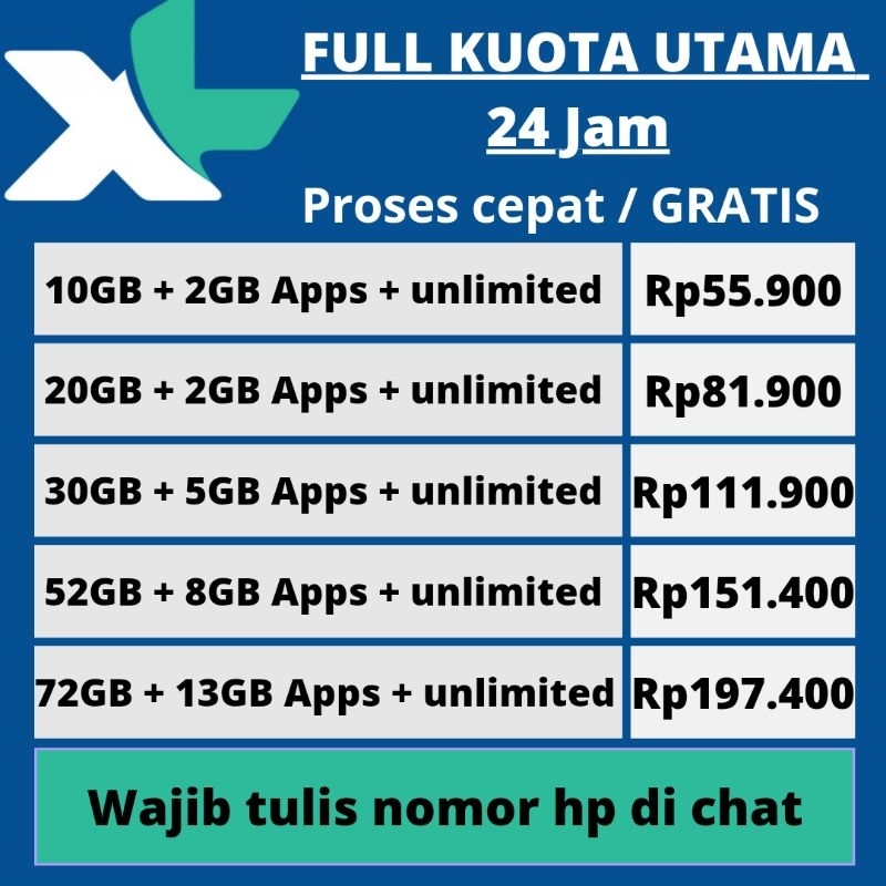 Jual xtra combo plus / kuota xl full 24 jam | Shopee Indonesia