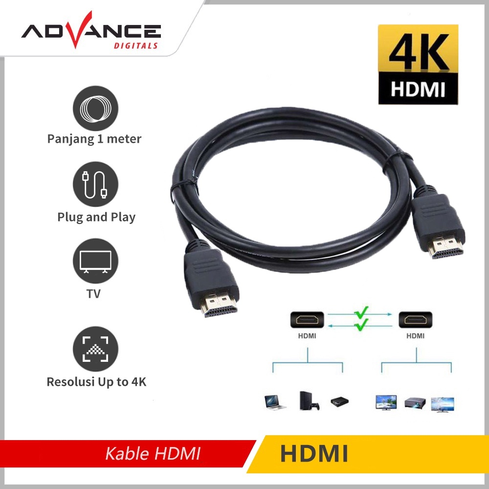 Jual KABEL HDMI TO HDMI ADVANCE 1.5 METER KABEL HDMI ADVANCE SUPPORT ...