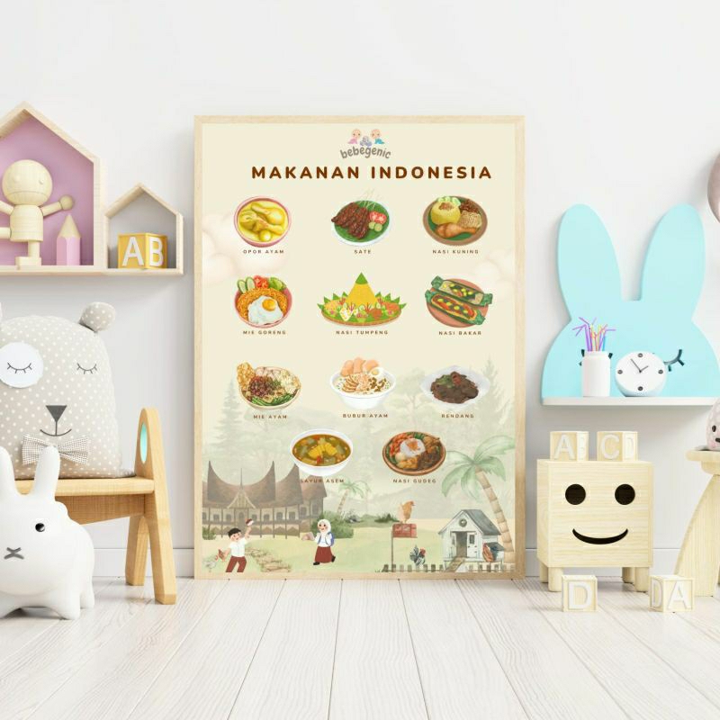 Jual BEBEGENIC - Poster Edukasi Anak (VARIASI MAKANAN INDONESIA ...
