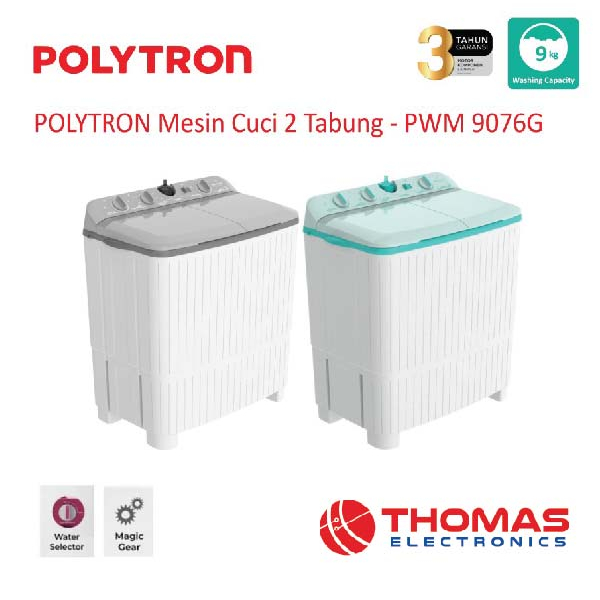 Jual Mesin Cuci 2 Tabung Polytron 9Kg PWM 9076 G/Y / 9076G 9076Y GARANSI RESMI | Shopee Indonesia