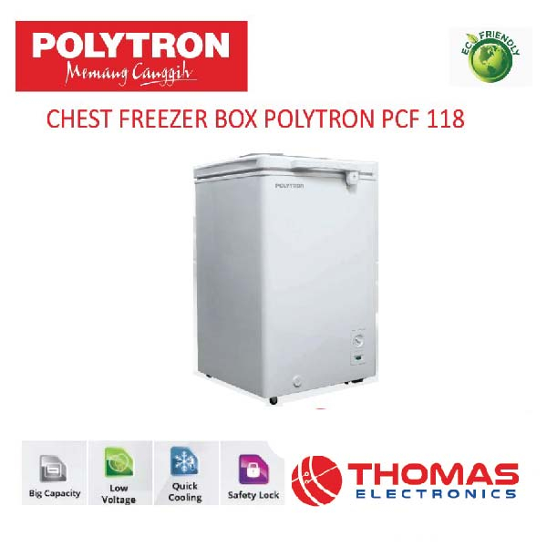Jual CHEST FREEZER BOX 110 LITER POLYTRON PCF 118 FREEZER POLYTRON ...