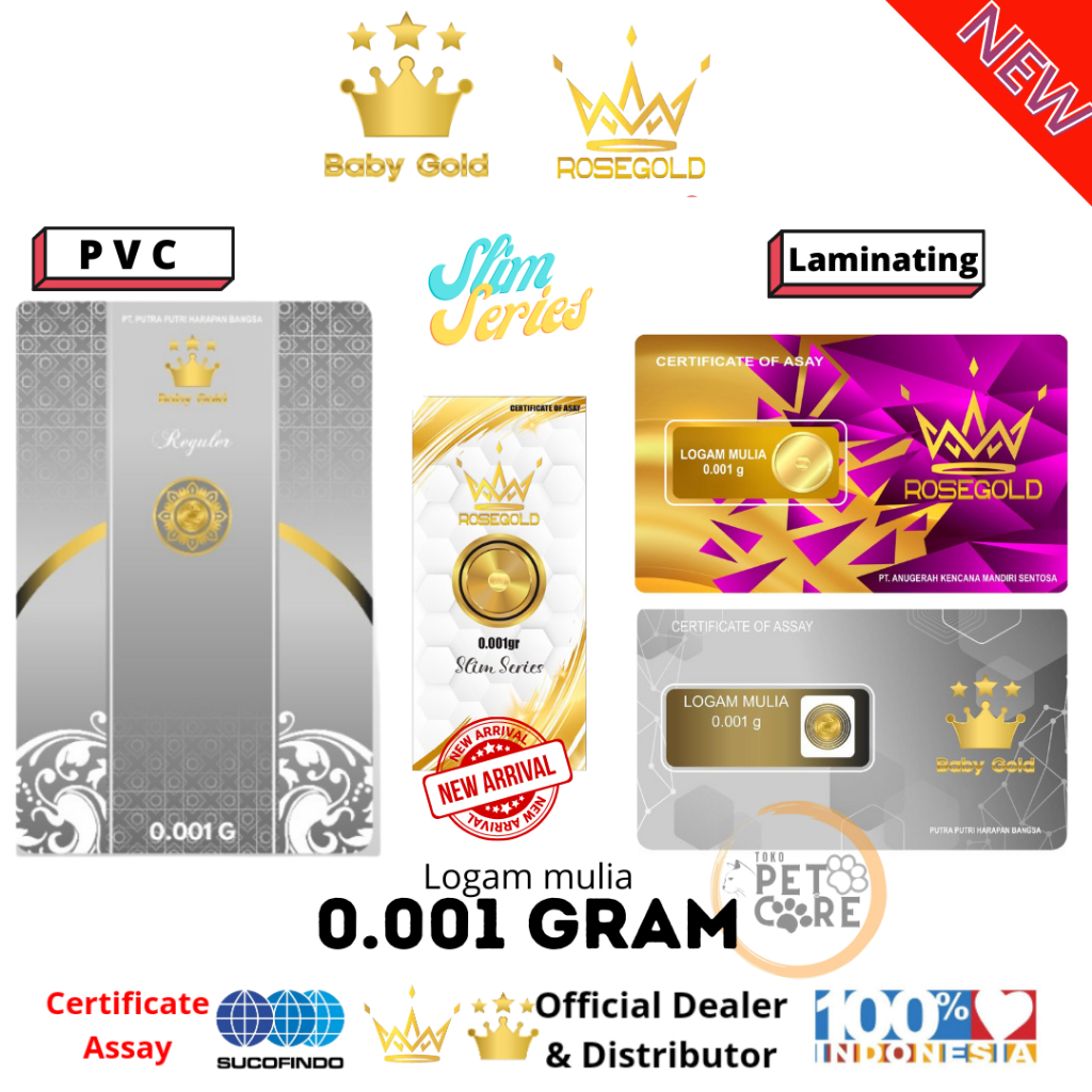 Jual Baby Gold / ROSE GOLD Emas Mini Logam Mulia 0.001 gram ( BISA ...