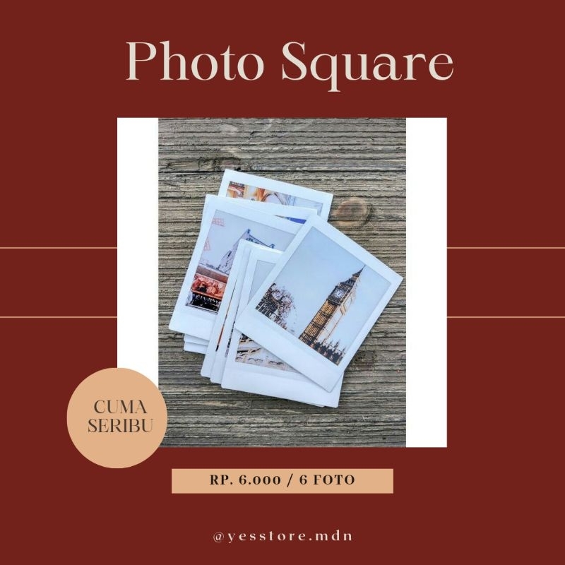 Jual KODE A ~ Cetak Photo Square 8,9 x 8,9 cm || Polaroid Putih ...