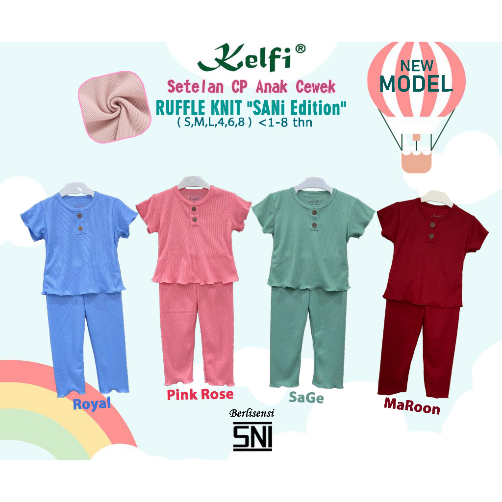 Jual KELFI SETELAN / SET ANAK CEWEK KNIT CP 1-8 TAHUN "SANI EDITION ...