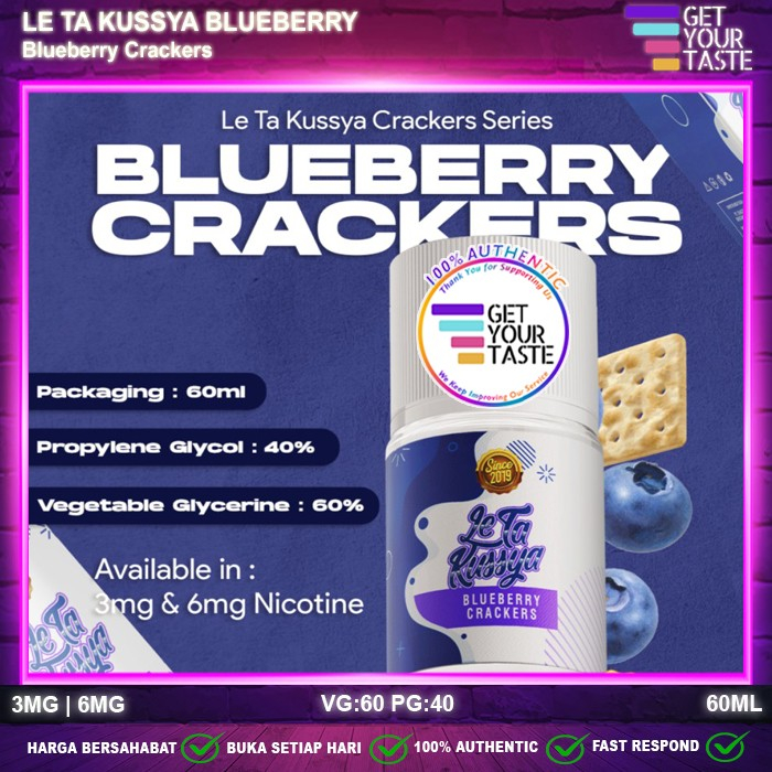 Jual Liquid Le Ta Kussya Blueberry Crackers Series 60ML by XFactory x ...