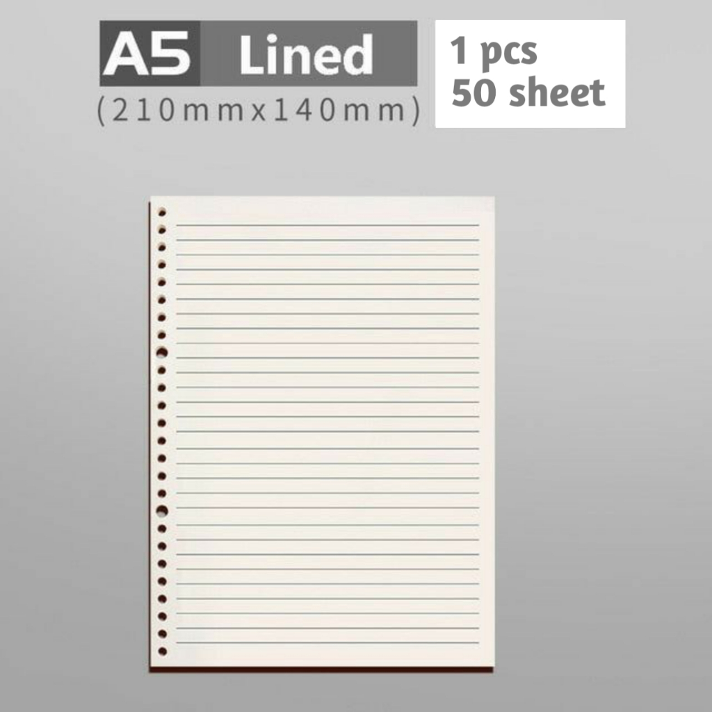 Jual Isi Binder Loose Leaf A4 B5 A5 Isi 50 Lembar Kertas Binder Bahan Book Paper Refill Kertas ...