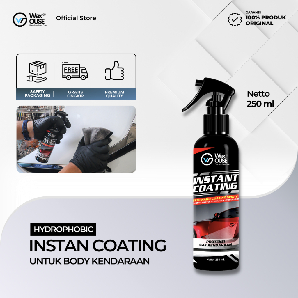 Jual Waxouse Instant Coating Pengkilap Bodi Mobil dan Motor Semi Nano Coating Efek Daun Talas ...