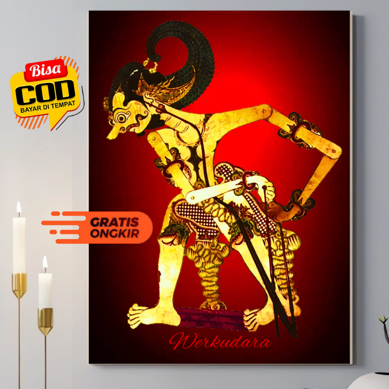 Jual Poster Wayang Kulit Werkudara Bima Untuk Hiasan Dinding Atau Wall ...