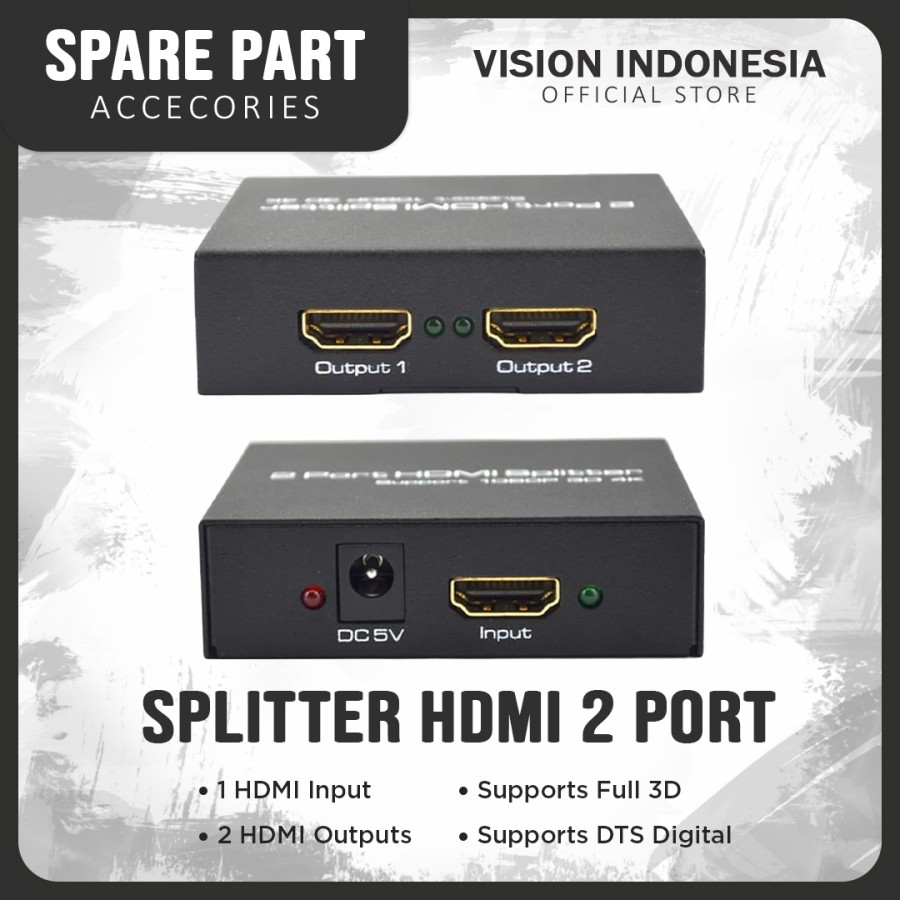Jual HDMI SPLITTER / SPLITTER HDMI 2 Port ( 1 HDMI Input, 2 HDMI ...