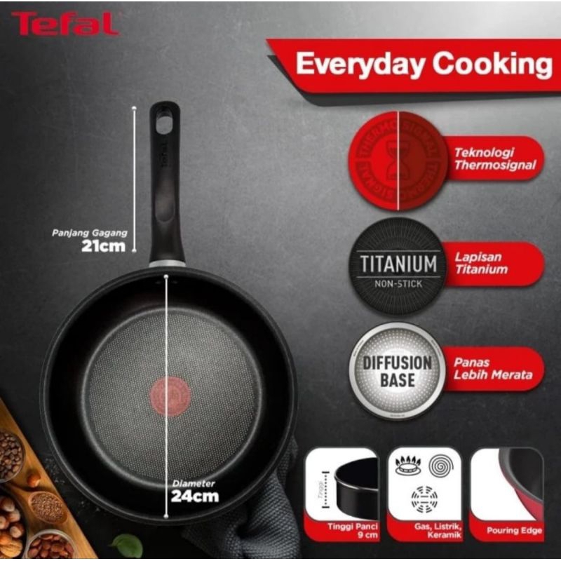 Jual Tefal Everyday Cooking Frypan 24cm/panci wajan anti lengket | Shopee Indonesia