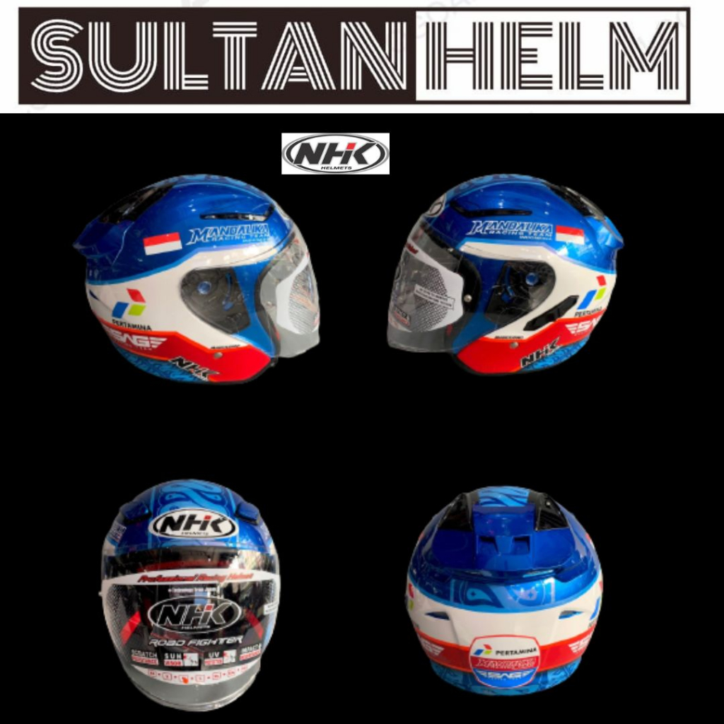 Jual HELM NHK HALF FACE R1 GP EDITION MANDALIKA | Shopee Indonesia