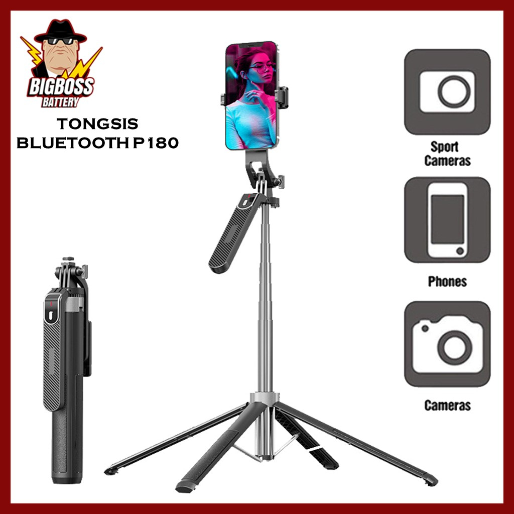 Jual Tongsis Tripod Remote Bluetooth HP Kamera DSLR Selfie Stick 1.8M ...