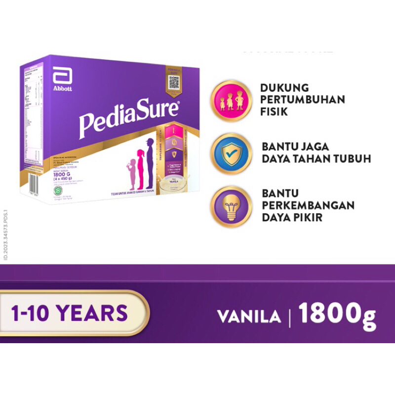 Jual PEDIASURE TRIPLESURE VANILA 1800 g 1800g 1,8 kg 1,8kg [PT125X] | Shopee Indonesia