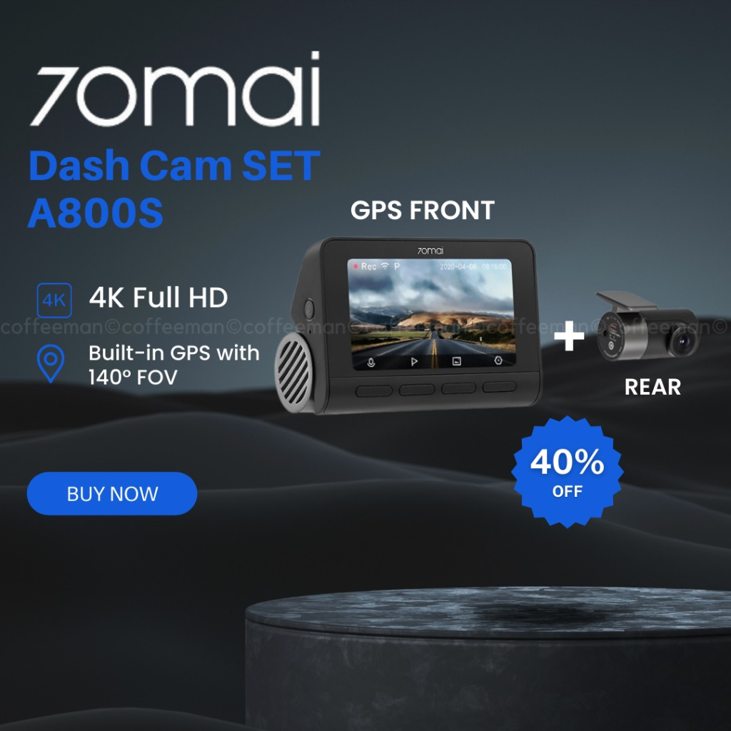 Jual Dash Cam A800s HD 4K 2160P GPS ADAS Set (Front+Rear Camera ...