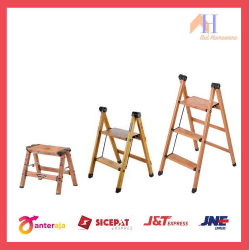 Jual Fixsteps 63 Cm Tangga Lipat Aluminium Slim 2 Step Motif Kayu ...