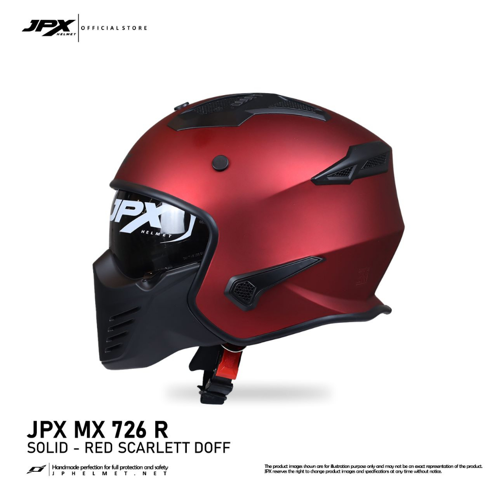 Jual Helm JPX Full Face MX-726R NEW Solid - Red Scarlet Doff | Shopee Indonesia