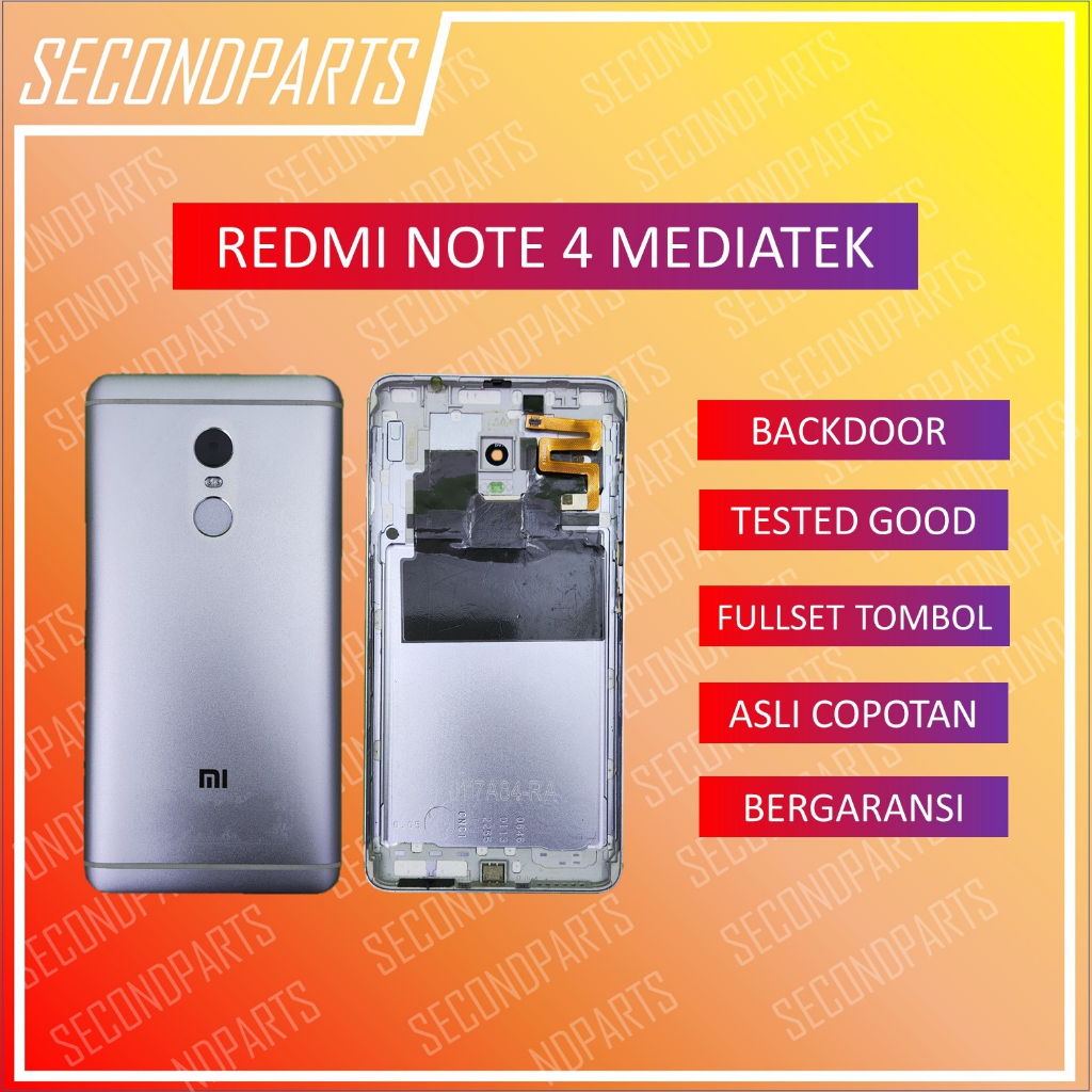 Jual CASING BACKDOOR XIAOMI REDMI NOTE 4 MEDIATEK ORIGINAL COPOTAN ...