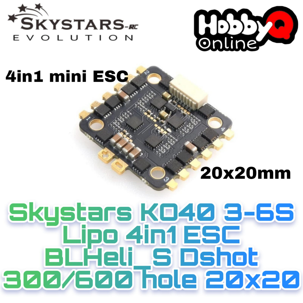 Jual ESC Skystars KO40 4in1 3-6S Lipo 40A BLHELI_S Dshot 300/600 hole ...