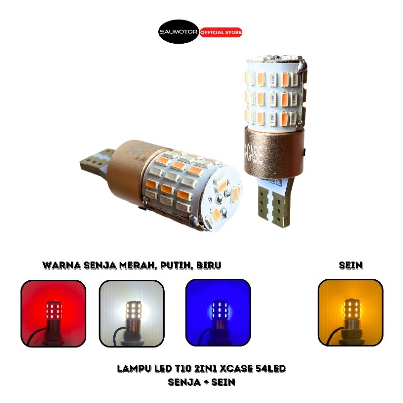 Jual Saumotor Lampu sen 2 mode 54 led Lampu senja Sein colok T10 Xcase ...