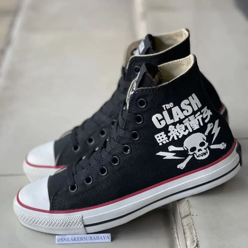 Jual THE CLASH X CONVERSE CHUCK TAYLOR HI REVOLUTION ROCK BLACK ...