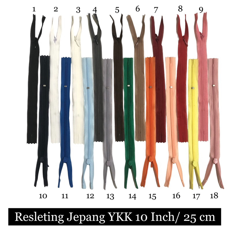 Jual Resleting Jepang YKK 25 cm / 10 inch | Lusinan | Shopee Indonesia
