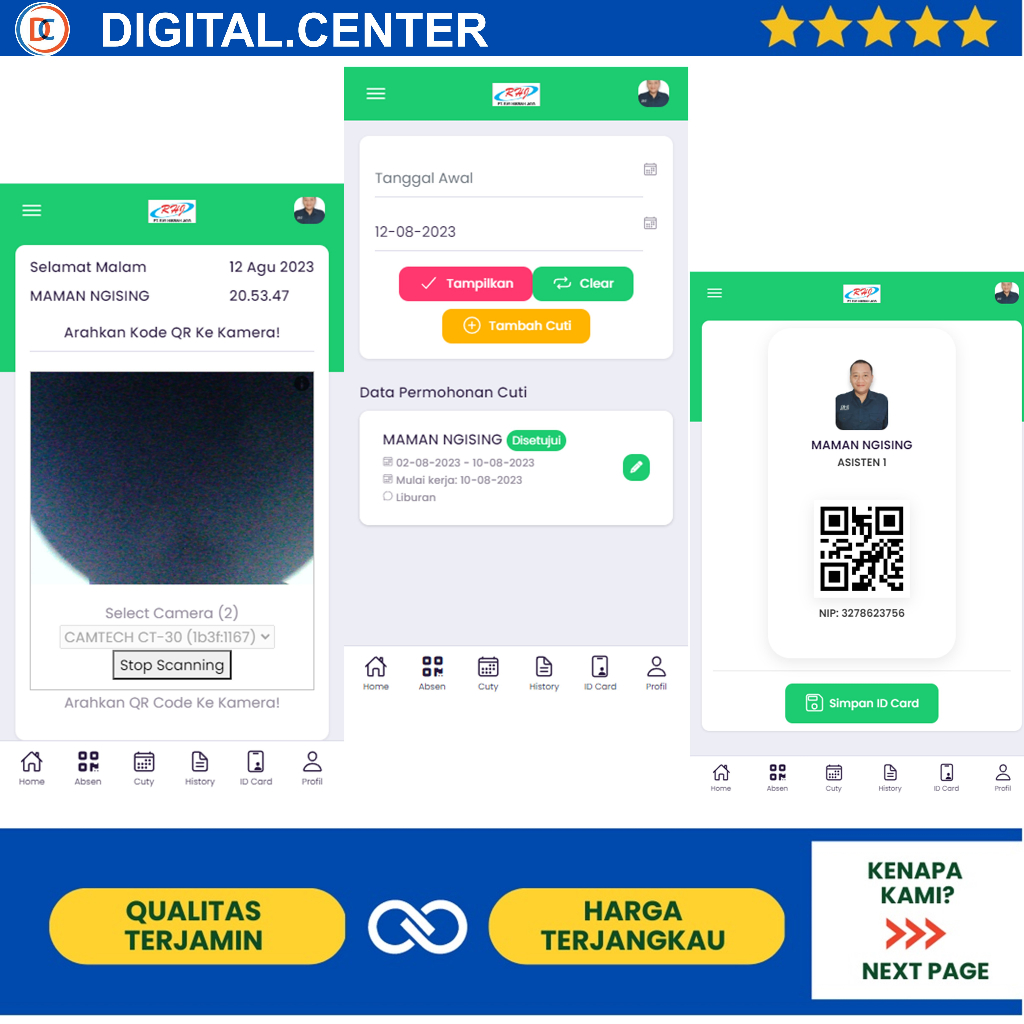 Jual Aplikasi Absensi Pegawai Mengunakan QR Code/Kode V.4 dengan Kordinat Lokasi Lengkap Siap ...