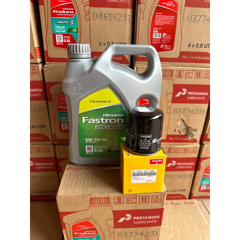 Jual Paket Oli mesin dan filter oli Toyota Fastron Eco Green 5W-30 ...
