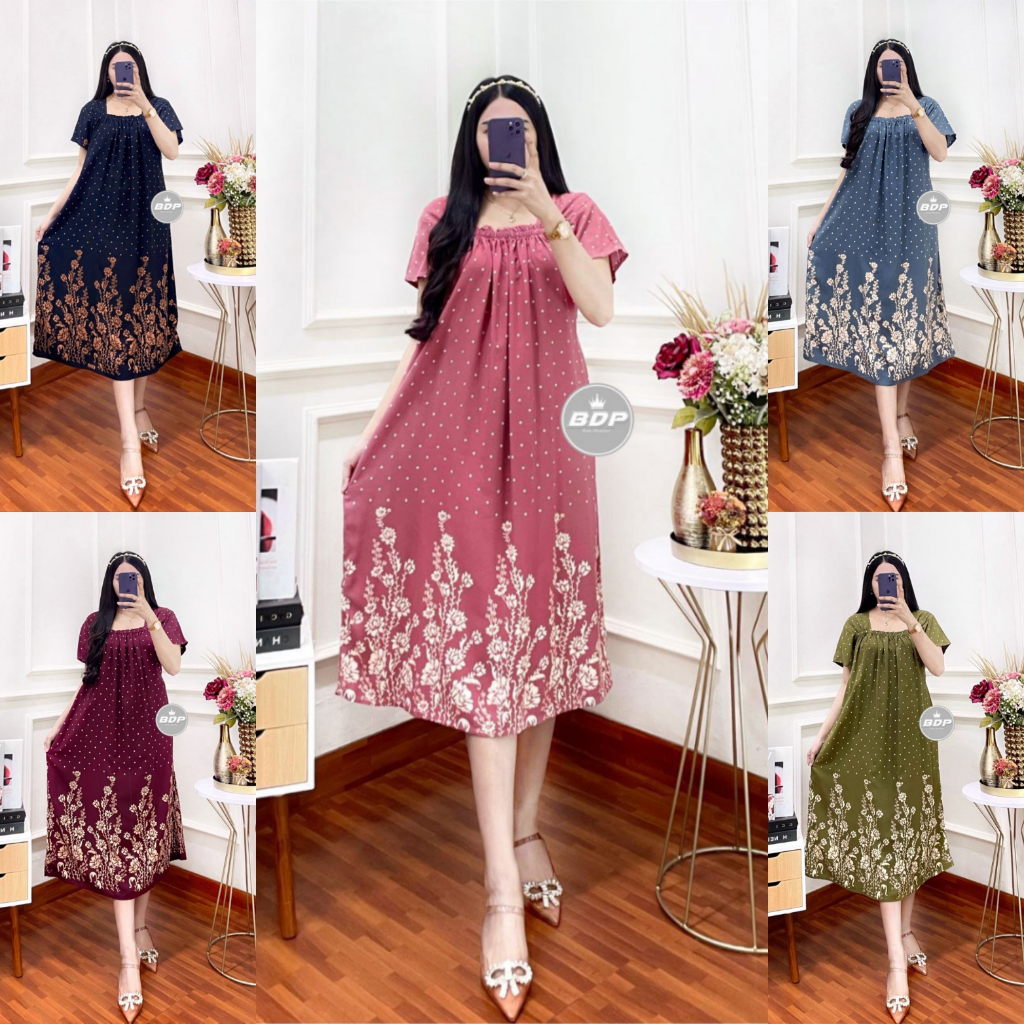 Jual Daster wanita Panjang Rayon Grade A Busui Resleting Depan | Daster chibi Terbaru | Daster ...