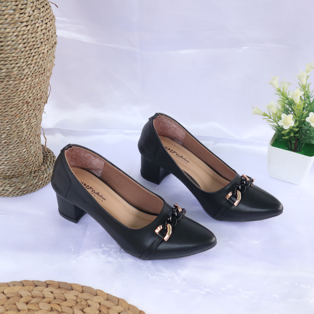 Jual HMF Hunina Sepatu Heels Mules Wanita AJ03 | Shopee Indonesia