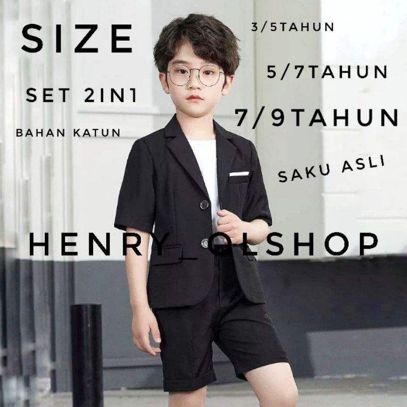 Jual BAJU SETELAN JAS ANAK WARNA HITAM BLACK BAHAN KATUN NEW MEN ...