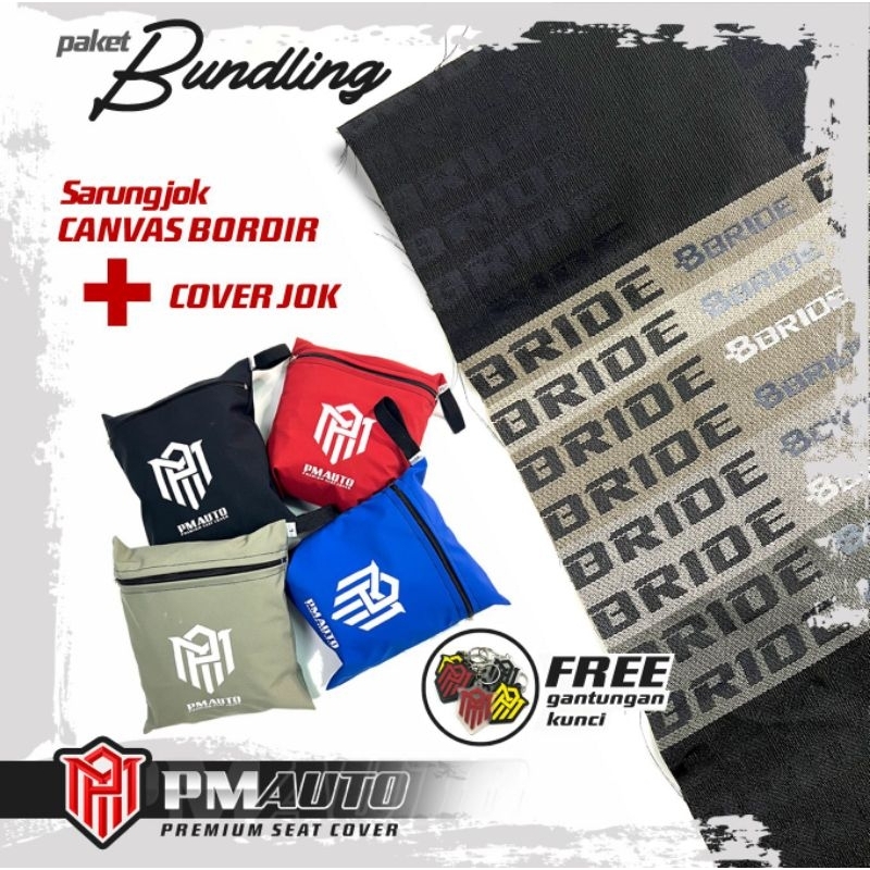 Jual Paket Bundling Cover Jok+Kulit Jok Motor Bride Canvas Tenun Bordir ...